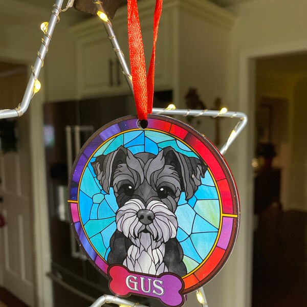 Personalized Schnauzer Ornament, Custom Schanuzer Gift for Dog Lovers ...
