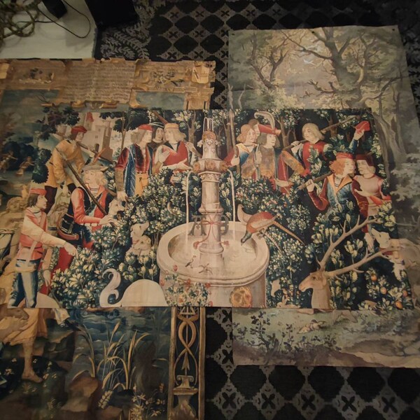 The Drowning Medieval Wall Tapestry Cottagecore Decor Recycled Fabric ...
