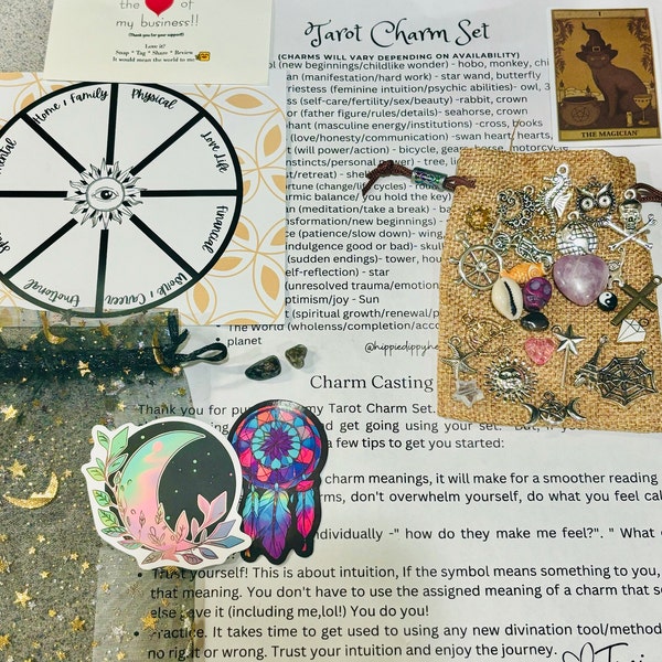Charm Casting Set - Tarot Edition, Tarot Charms, Charm Divination Set ...