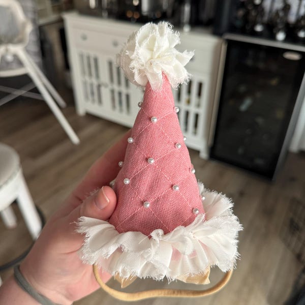 Fabric Party Hat, Birthday Hat, Handmad Party Hat. Birthday Party Hat ...