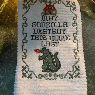 May Godzilla Destroy This Home Last Embroidered Kitchen Towel - Etsy