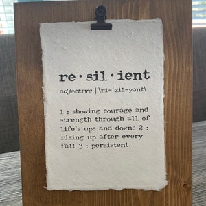 Resilient Definition Print in Typewriter Font on 5x7, 8x10, 11x14 ...