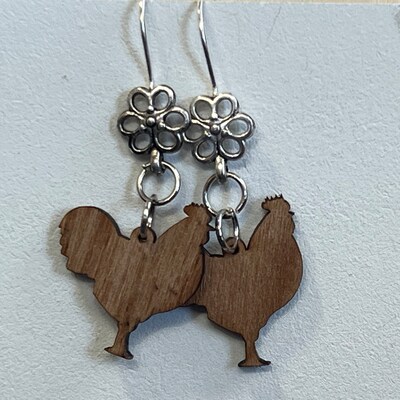 Chicken Earring SVG Bundle Laser Cut Files Chicken SVG Chicken Shaped ...