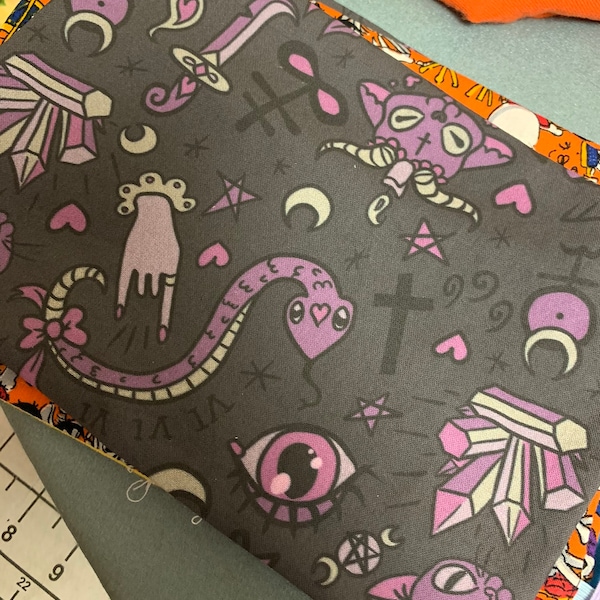 Spooky Fabric - Cute Occult in Dark by Pinkindetroit- Halloween Cute ...