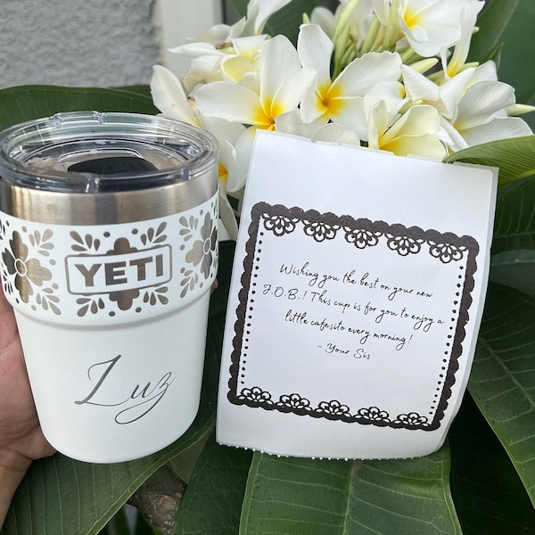 Personalized Floral Design Yeti 20oz Rambler Tumbler 360 Degree ...