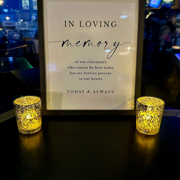 High School Class Reunion Memorial Sign in Loving Memory of Our ...