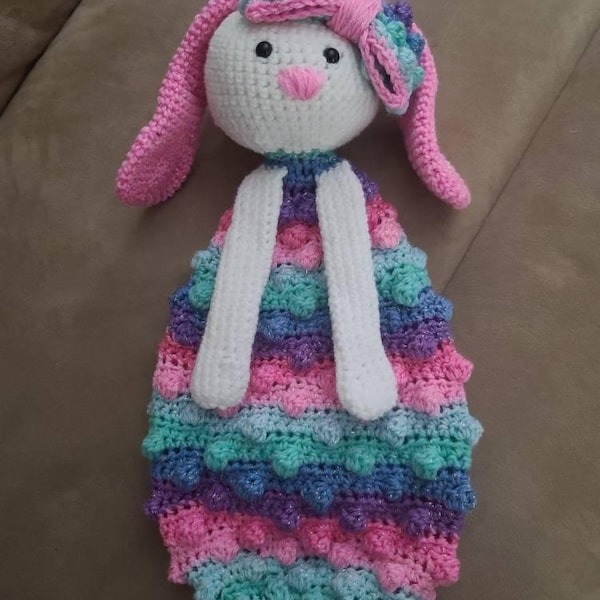Rabbit Lovey Crochet Pattern-snuggle Bunny Bobble Buddy DIGITAL Pdf ...