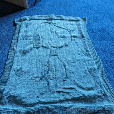 Snoopy Blanket/knitting/pattern/english/dk Yarn - Etsy