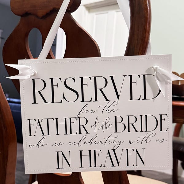 Personalized Reserved in Loving Memory of Name and Relationship Seat ...