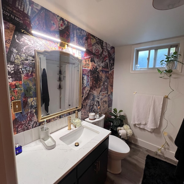 Rainbow Rain Peel and Stick Wallpaper Artwork Coloured Rain Wallpaper ...