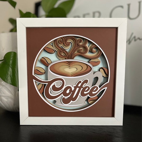 Coffee Shadow Box Svg, Shadow Box Svg, Coffee Svg, Cricut Svg, Card ...