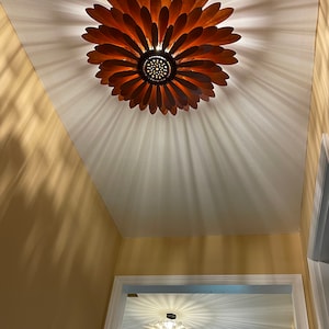 Wood Flower Ceiling Light DAISY Pendant Light Fixture Wood - Etsy