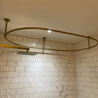 Oval Shaped 360 Degrees Shower Curtain Rod for Bathroom, Fitting and ...