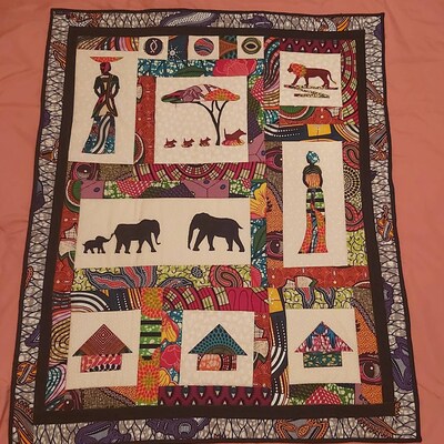 Sunset Africa Quilt Pattern 34 by 26high - Etsy