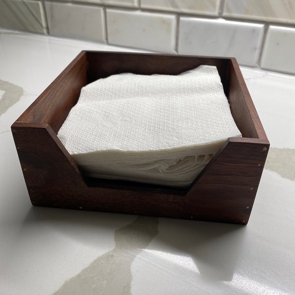 Walnut and Maple Napkin Holder, Paper Napkin Holder, Cloth Napkin ...