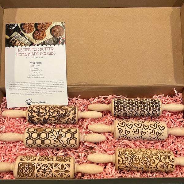 CHRISTMAS SQUARE Rolling Pin, Embossing Rolling Pin, Engraved Rolling ...