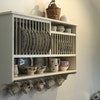 Shaker Peg Kitchen Window Plate Rack Shelf Wood Dish Cabinet for Plates ...