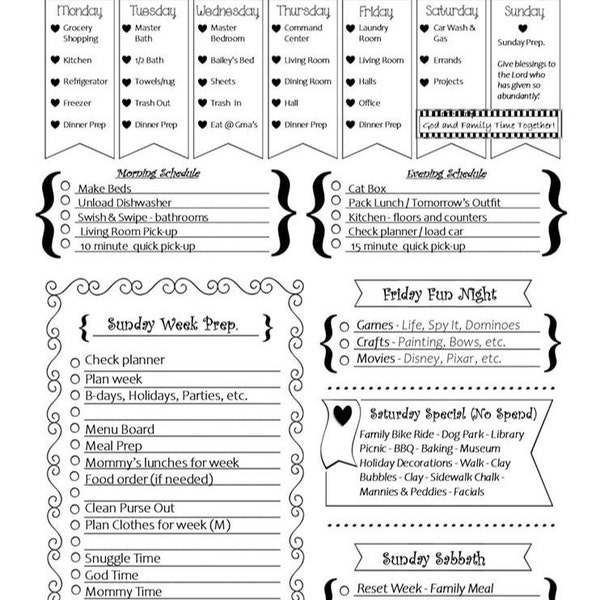 DIY BLANK PLANNER Inserts, Monthly Calendar, Weekly Planner, Daily to ...