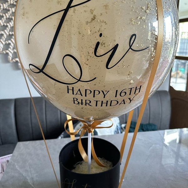 Personalised Hot Air Balloon. EMPTY BOX to Fill Your Own Items/presents ...
