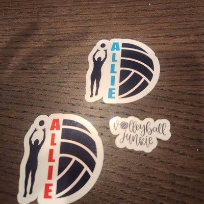 Personalized Volleyball Name Sticker, Custom Name Sticker, Volleyball ...