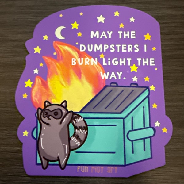 Raccoon Let the Dumpsters I Burn Light the Way Magnet Refrigerator Meme ...