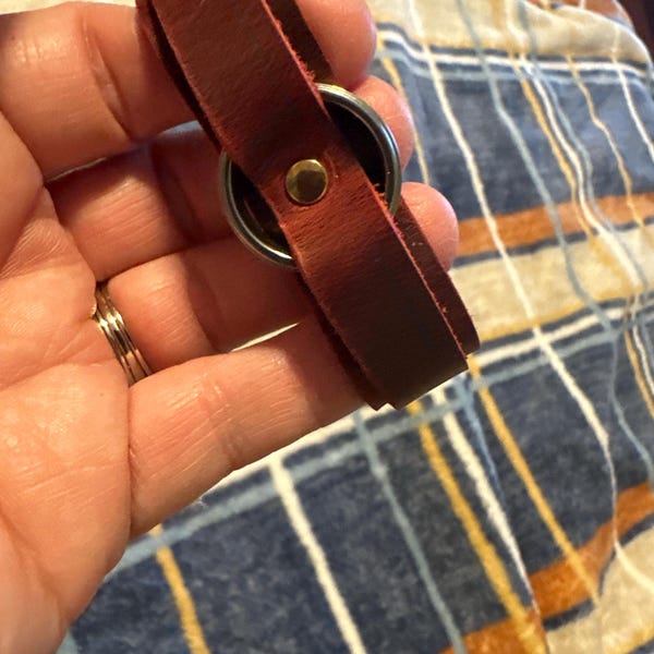 Adjustable Grief Bracelet, Handmade Leather Widow Bracelet, Wear a Ring ...