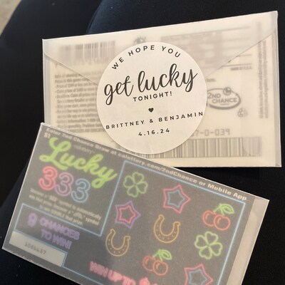 20 Get Lucky Tonight Lottery Ticket Favor Bag Personalized Wedding ...