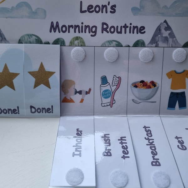 Personalised Handmade Visual Routine Chart Morning /evening Learning ...