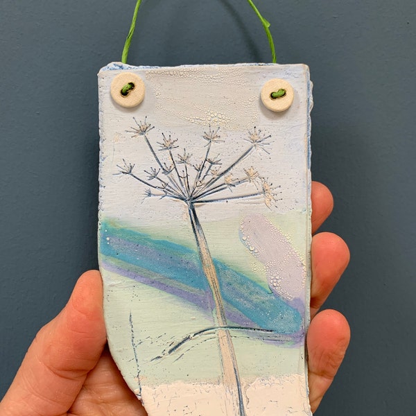 Botanical Themed Vessel With Cow Parsley Design - Etsy