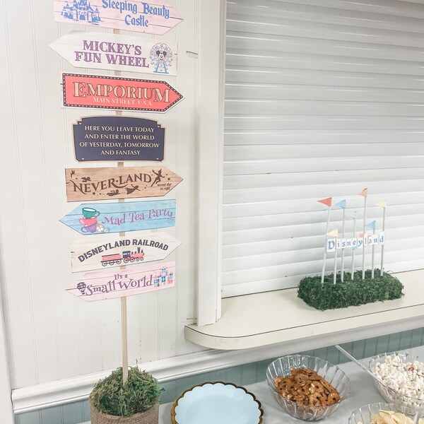 Disneyland Party Directional Sign, Mickey Birthday, Princess Birthday ...