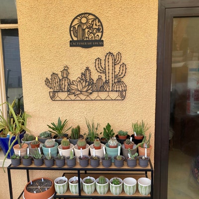Custom Cactus Metal Sign,cactus Metal Wall Art,metal Cactus Wall Decor ...