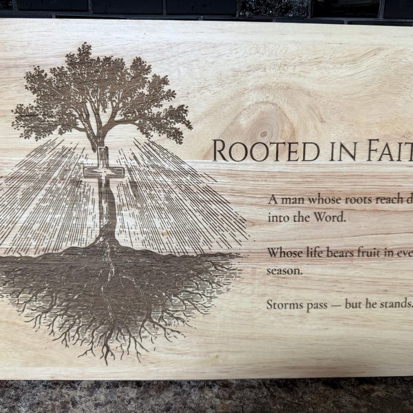 Rooted in Faith PNG SVG, Charcuterie, Cutting Board Laser Engrave ...
