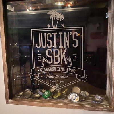 Personalized Beer Cap Shadow Box, Neighborhood Pub Beer Cap Shadow Box ...