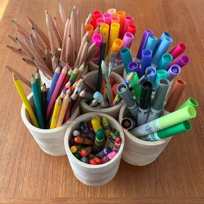 STUDIO PRO Rotating Colored Pencil Holder Organizer, Marker Storage ...