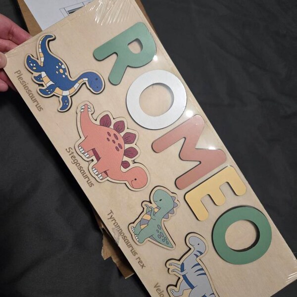 Dinosaur Name Puzzle | Dinosaur First Birthday Gift | Dinosaur Nursery ...