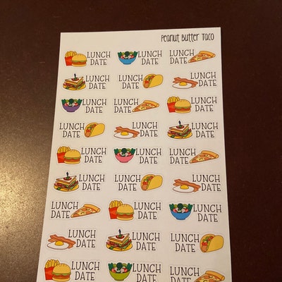 Lunch Date Planner Stickers Lunch Planner Stickers Lunch Calendar ...