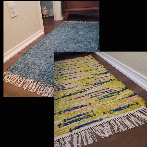 Western Bluebird, a Rag Rug, Handwoven, Hand Dyed and Made Especially ...