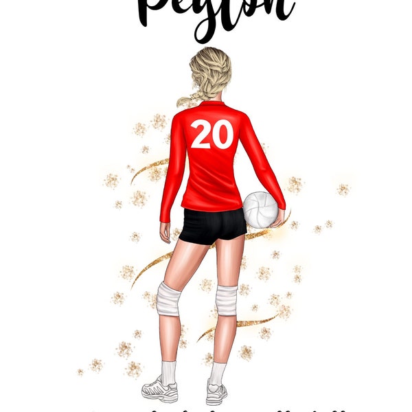 Personalized Volleyball Poster, Volleyball Gift, Personalized ...