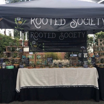 TWO Personalized Tent Banners, Front 1x9 and Back 3x8 Signs That Fit ...