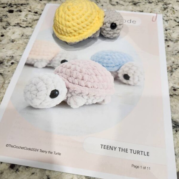 No Sew Baby Turtle Crochet Pattern, Miniature Turtle Amigurumi Pattern ...
