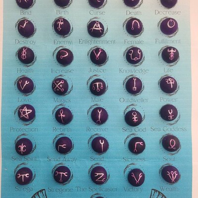 Mini Janarric Rune Set Sea Witch Runes Italian Sea Runes Divination Set ...