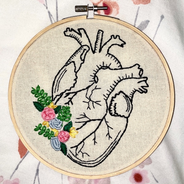 Anatomical Heart Embroidery - PDF Pattern Download - Etsy
