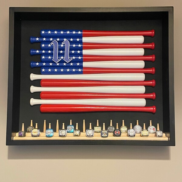 Custom Logo Baseball Bat Flag Ring Display - Etsy