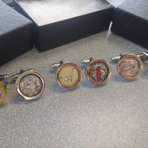 Steampunk Aviator Cufflinks, Airplane Propeller Artwork Aeronautical ...