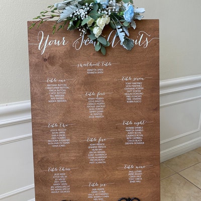 Wedding Seating Chart Sign Escort Sign Escort Board Seating - Etsy
