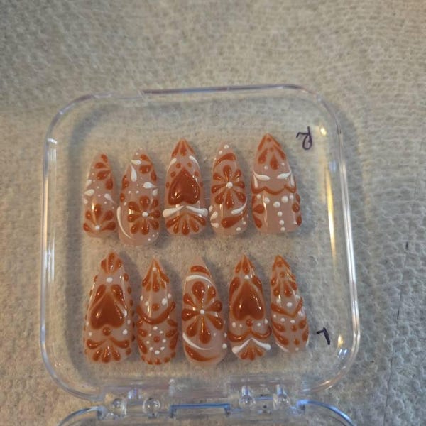 Talavera Nails | Mexican Tile Nails| Barro Nails | Press-ons | Mexican ...