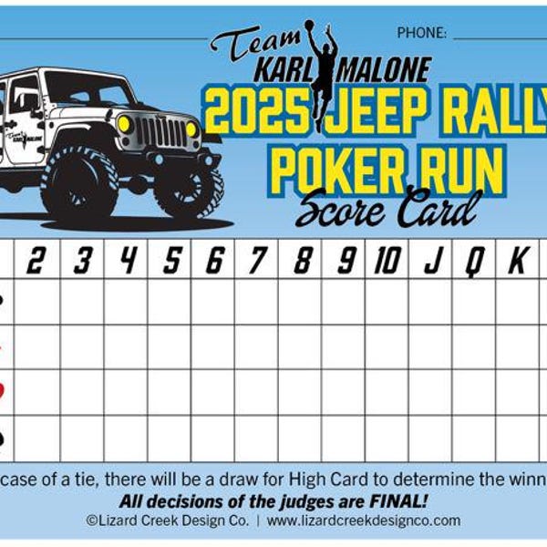 Poker Run Score Cards - Etsy