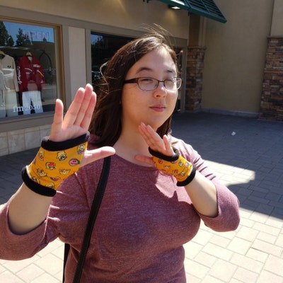 Organic Cotton Basic Black Computer Gloves, Texting Glove, Hand Warmers ...