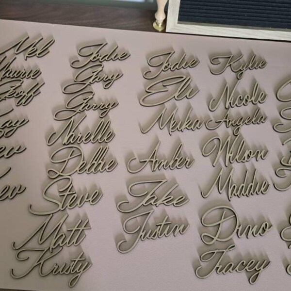 MDF Laser Cut Names | Wedding Place Names | Table Decoration - Etsy ...
