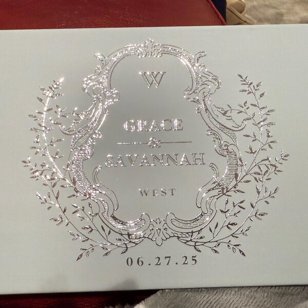 Elegant Wedding Guest Book, Ornate Crest Wedding Hardcover Photo Album ...